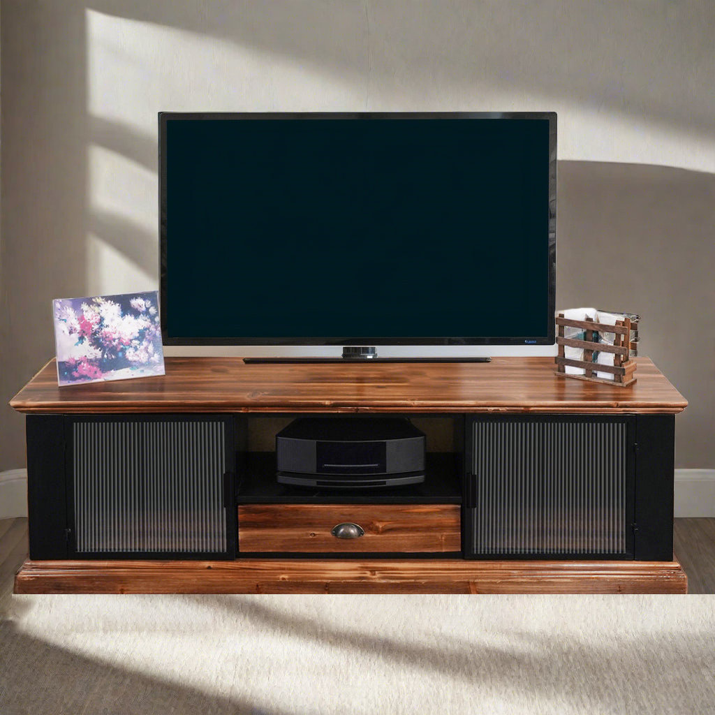 Millwood Pines Ciron 63" TV Stand for 50/55/60/65, Entertainment Stand with Storage Cabinet ...